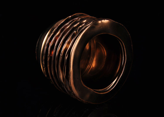 218ml Copper Electroplated Ceramic Candle Jars , bathroom candle holders Copper Glazed