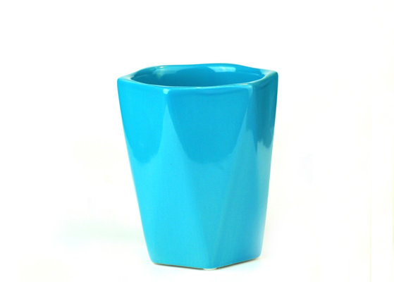 Heat Resistant Hexagon Shape Votive Candle Holders , Green Blue