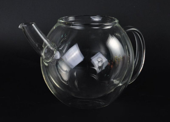 Heat resistant clear Double Wall Borosilicate Glass teapot with lid