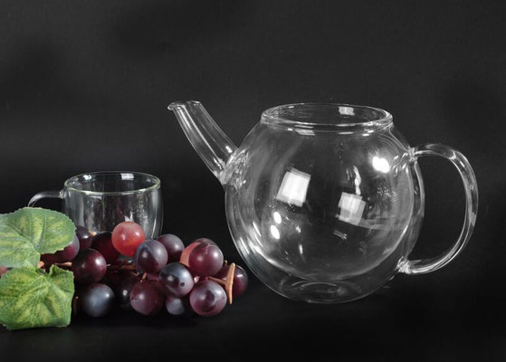 Heat resistant clear Double Wall Borosilicate Glass teapot with lid