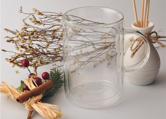 Eco - Friendly Small Glass Teapot Double Wall Glass Cup 80mm*80mm*120mm
