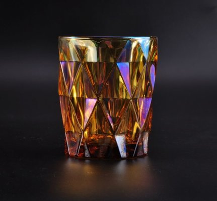 OEM Ion Plating Decorative Glassware Candle Container , Decorative Glass Jars In Green Brown