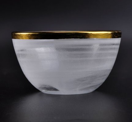 Gold Edge Decorative Glassware Glass Candle Bowl With Dust Cloud Color