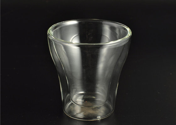 Mouth Blown Pyrex Clear Double Wall Borosilicate Glass / Double Walled Beer Glass Personalized
