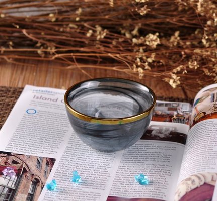 Electroplating Gold Edge Decorative Glass Contianer For Home Fragrance