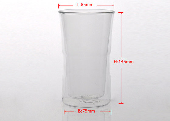 Bright Neat Clear Pyrex Beer Drinking Double Wall Borosilicate Glass 14oz