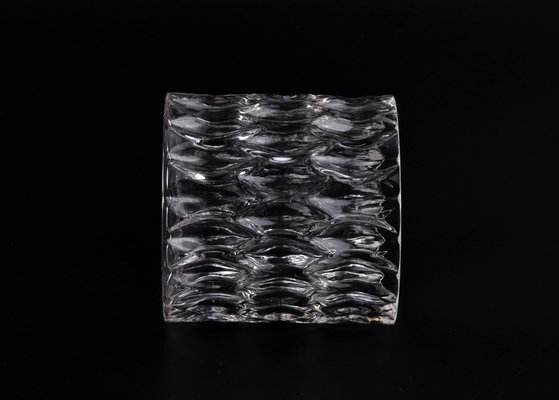 Crystal Round Sunken Surface Glass Candle Jar Glass Candlestick Holders