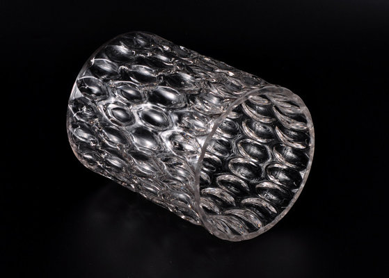 Crystal Round Sunken Surface Glass Candle Jar Glass Candlestick Holders