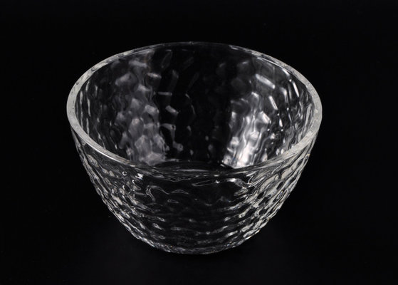 Wide Mouth Glass Candle Bowl , Clear Galss Candle Container