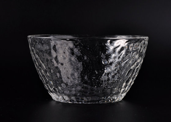 Wide Mouth Glass Candle Bowl , Clear Galss Candle Container