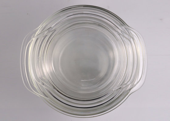 Pyrex Glass Tableware Clear Glass Oven Bowls with Lid , 4 Sizes Heat Resistant Eco-friendly