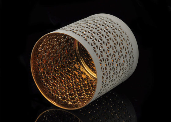 Luxury Custom Ceramic Candle Holder Tealight Candle Holder with Hollow Pattern