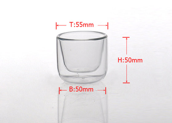 Home Use Popular 50ml Double Glass Coffee Cups Double Wall Glass For Chinese Tea