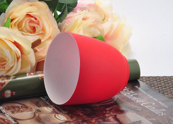 Red matt glazing outside white inside ceramic tea light holders porcelain cup