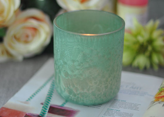 Luxury Glass Candle Holders Beautiful Feather Painted Candle Holders For Decoration