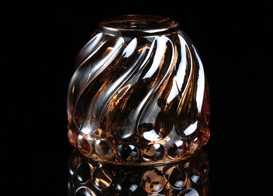 Spiral Shaped decorative Glass Candle Holder , Color Sprayed Mercury Electroplated