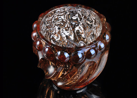 Spiral Shaped decorative Glass Candle Holder , Color Sprayed Mercury Electroplated