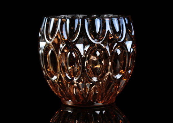 315ml Dimpled Shape Glass Candle Jars with Color Sprayed Electroplated Effect