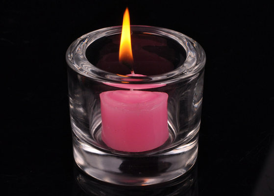 Machine Pressed tea light candle holders , Decoration glass tealight holders
