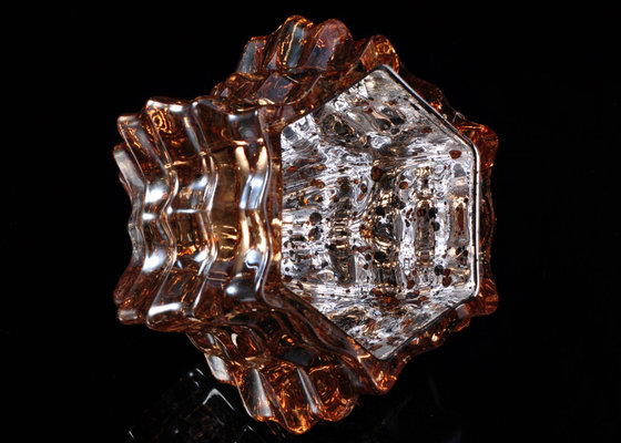 355ml Hexagon Shape Mercury Glass Candle Holders Color Sprayed Inside
