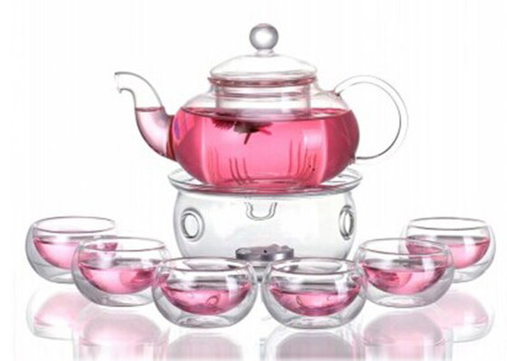 Handmade Clear Double Wall Borosilicate Glass , Recyclable double glass tea cups