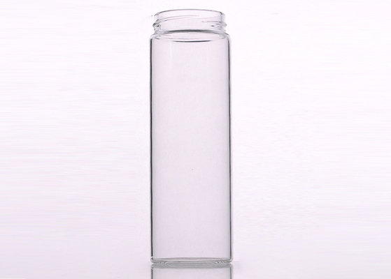Light borosilicate thermal insulation double wall glass bottle for drinking , Easy carry