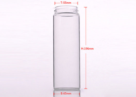 Light borosilicate thermal insulation double wall glass bottle for drinking , Easy carry