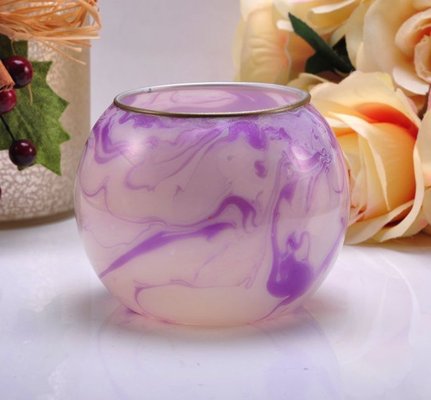 Mouth Blown Colorful glass candle lamp For Tealight ,  ASTM Certificate