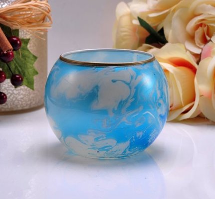Handmade Votive Glass Candle Holder , Dust Cloud Finish home decor candle holders