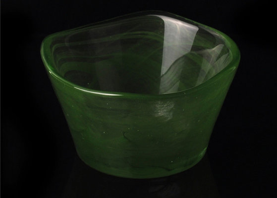 Antique handmade decorative glass bowl candle holder Green material
