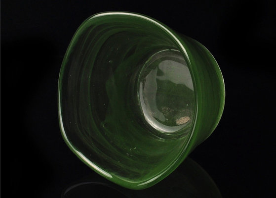Antique handmade decorative glass bowl candle holder Green material