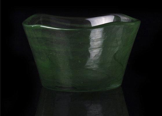 Antique handmade decorative glass bowl candle holder Green material