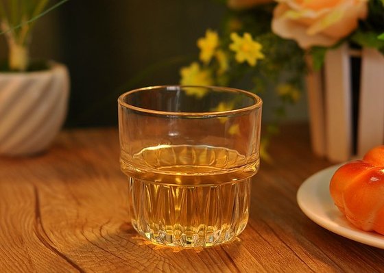 Machine Pressed 250ml Whiskey tumbler drinking glasses , Juice Glass Cup
