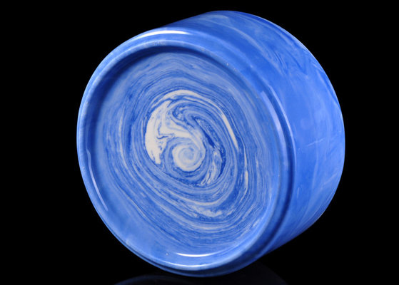 Blue Marble Round Shape Ceramic Candle Holder with Different Color Effects