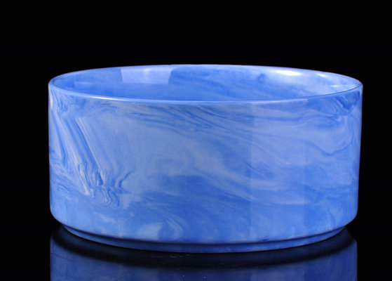 Blue Marble Round Shape Ceramic Candle Holder with Different Color Effects