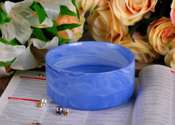 Blue Marble Round Shape Ceramic Candle Holder with Different Color Effects
