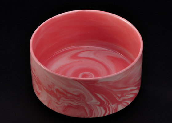 Round Tealight Holder Pink Marble Ceramic Candle Jars for Home Decor