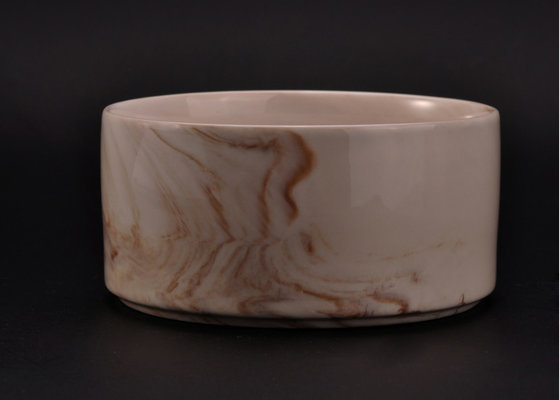 Customized Brown Marbel Ceramic Candle Jars with Different Sizes and Color Available