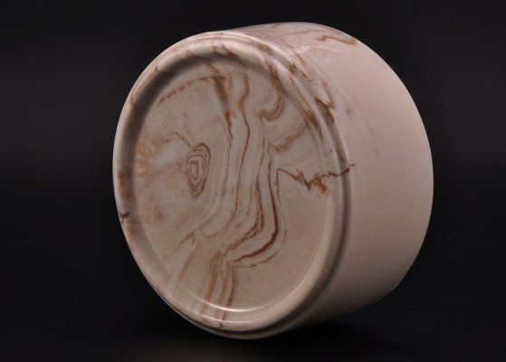 Customized Brown Marbel Ceramic Candle Jars with Different Sizes and Color Available