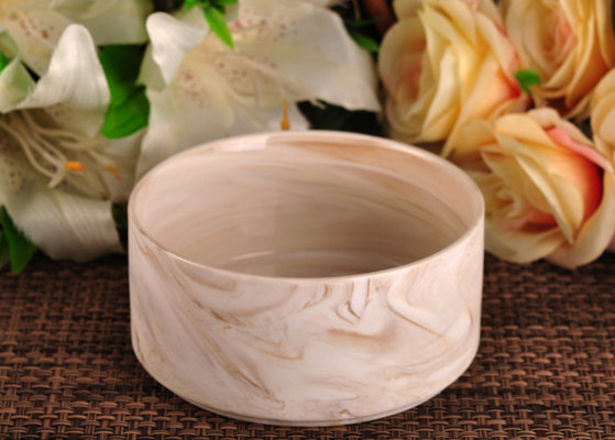 Customized Brown Marbel Ceramic Candle Jars with Different Sizes and Color Available