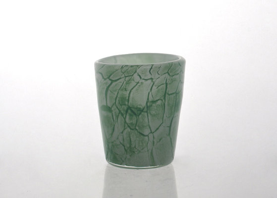 Create modern glass candle holders green leaf pattern , 280ml Capacity