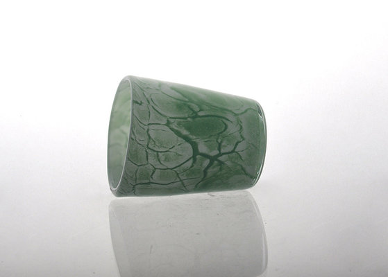 Create modern glass candle holders green leaf pattern , 280ml Capacity