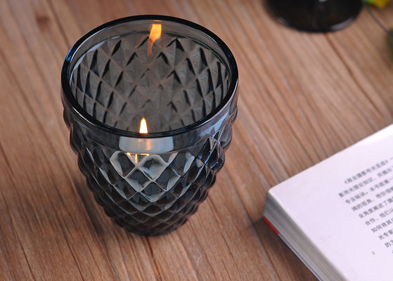 ASTM ODM / OEM Blue color replacement candle holder glass Top dia 88mm