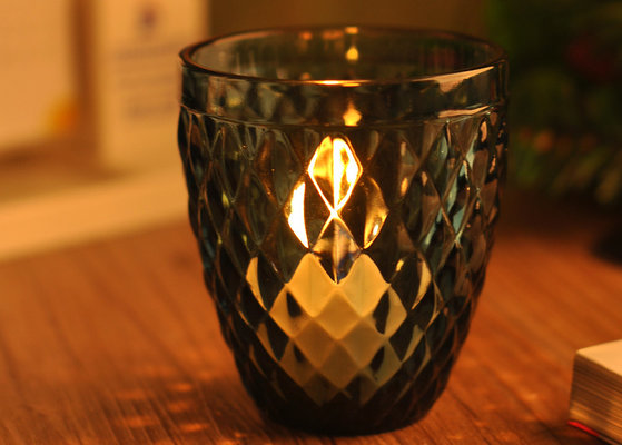 ASTM ODM / OEM Blue color replacement candle holder glass Top dia 88mm