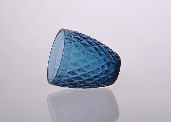 ASTM ODM / OEM Blue color replacement candle holder glass Top dia 88mm