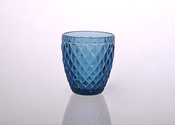 Mouth Blown Glass Candle Holders For Wedding , Candle Glass Containers