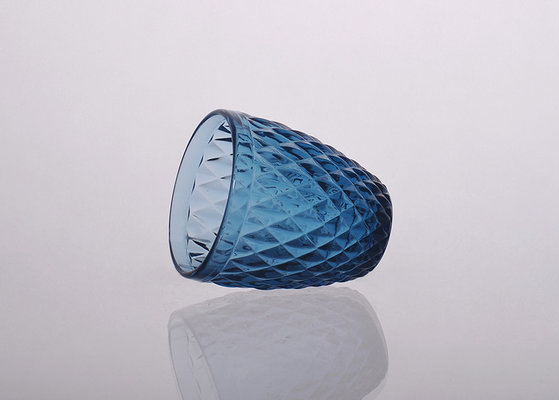Mouth Blown Glass Candle Holders For Wedding , Candle Glass Containers