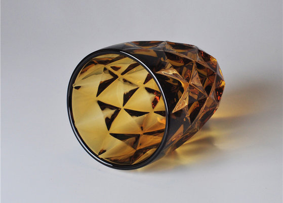 Spraying Yellow Color Decorative Glass Candle Holder For Wax Candles