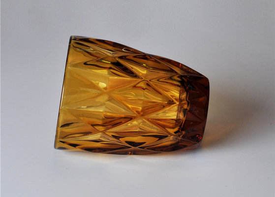 Spraying Yellow Color Decorative Glass Candle Holder For Wax Candles