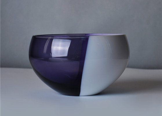 472ML Pure Handmade Glass Candle Bowl With Two Colors For Home Fragrance